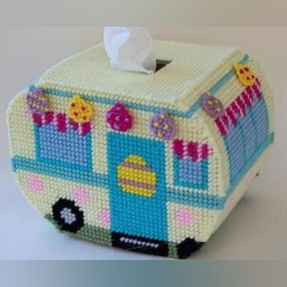 Hand Crafted | Accents | Easter Camper Boutique Style Tissue Box Cover ...